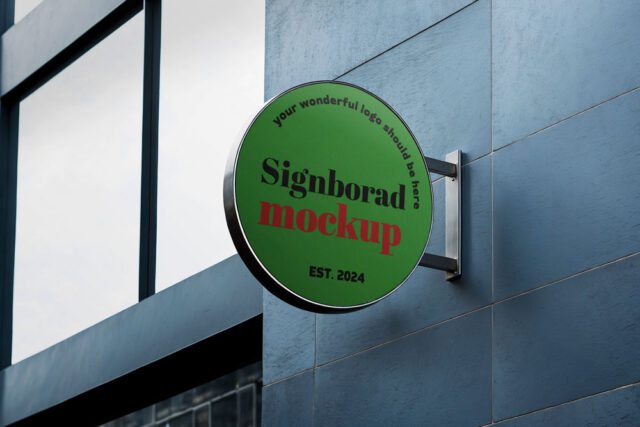 Free Round Signboard Mockup PSD | Mockuptree