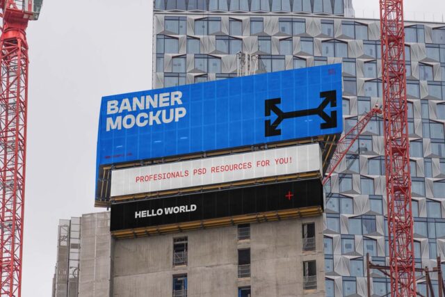 Free Construction Banner Mockup | Mockuptree