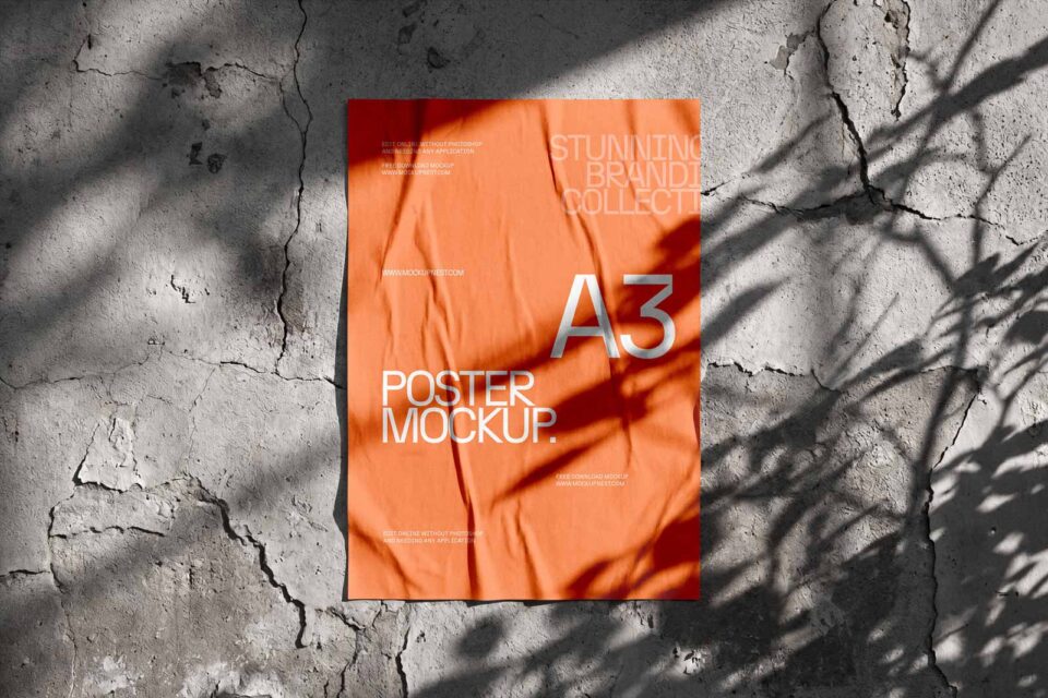 Free A3 Wall Poster Mockup | Mockuptree